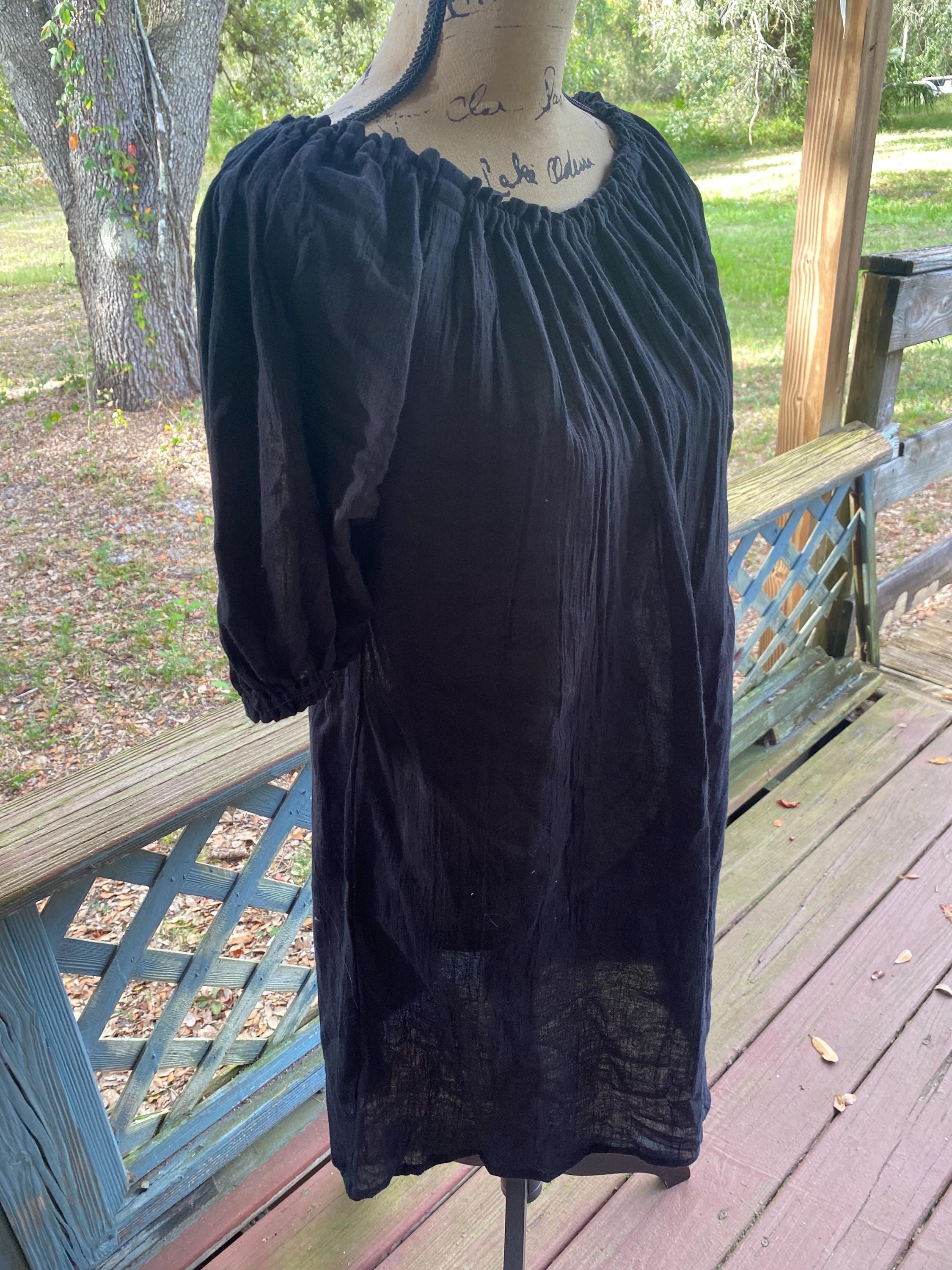 Finished Short Chemise Size Small Black Cotton Gauze Fabric - Etsy