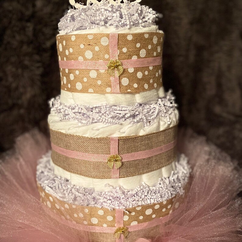Pink Princess Diaper Cake - Etsy