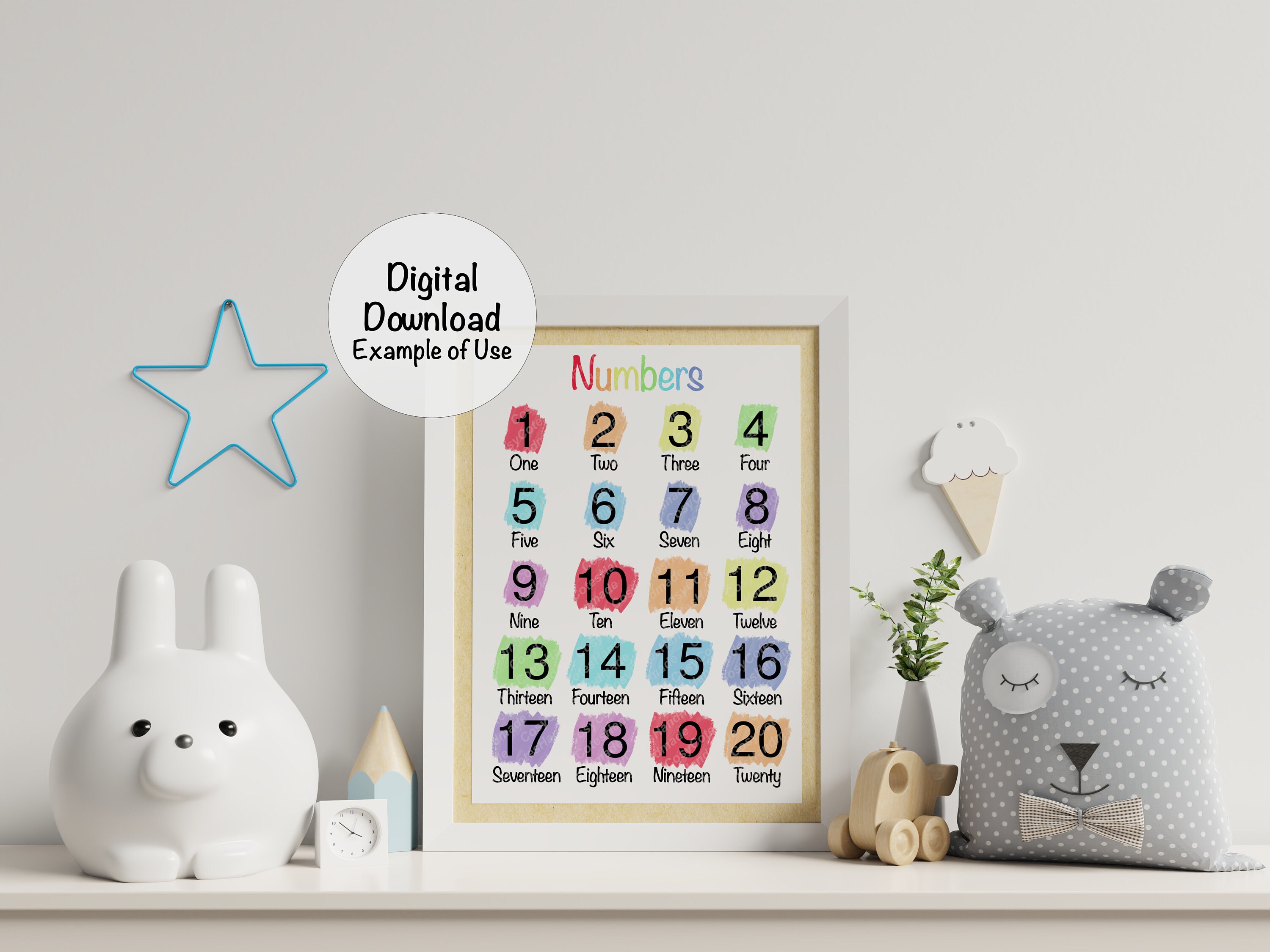 Digital Rainbow Numbers PNG Files With Commercial Use Licence ...