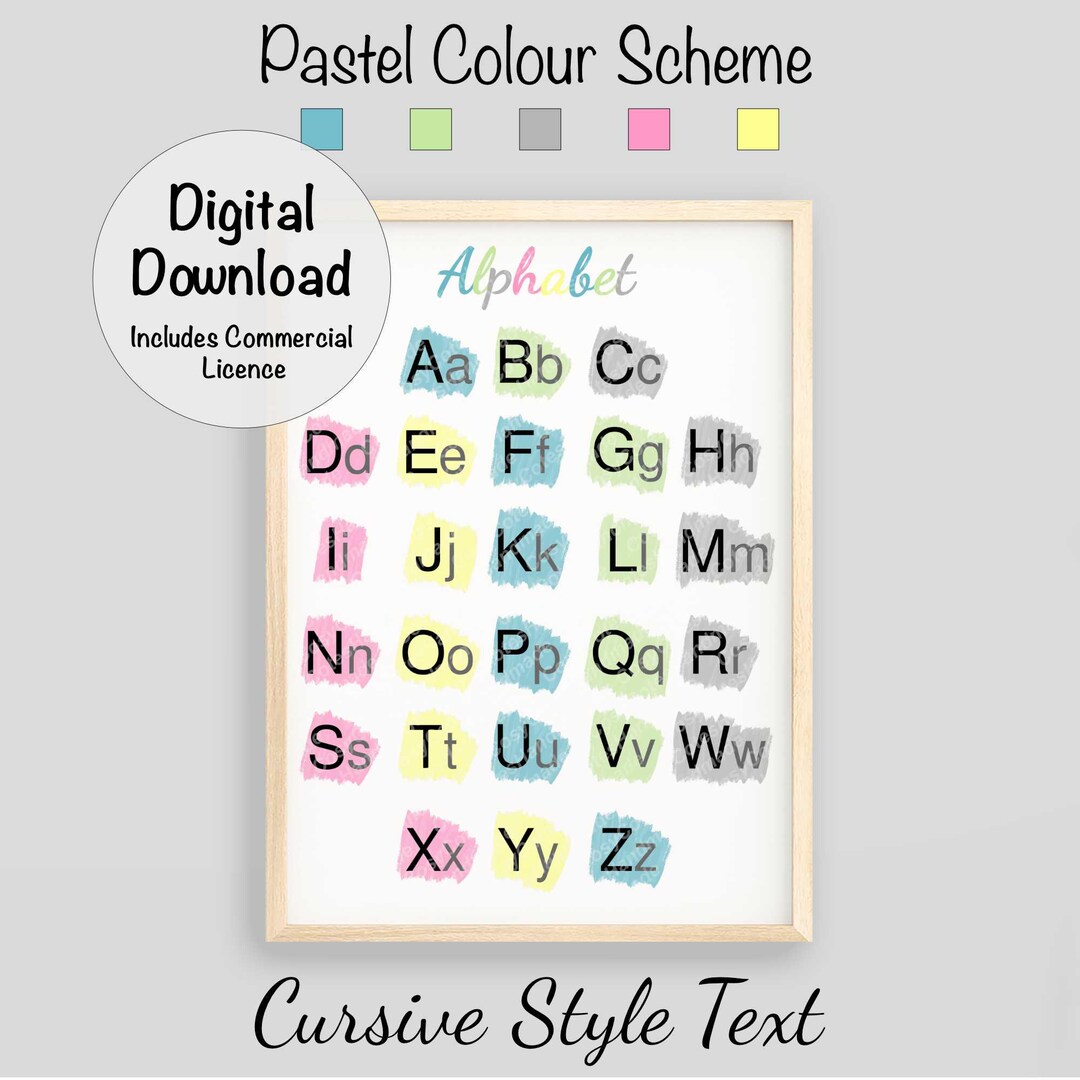 Digital Pastel Alphabet PNG Files With Commercial Use Licence ...