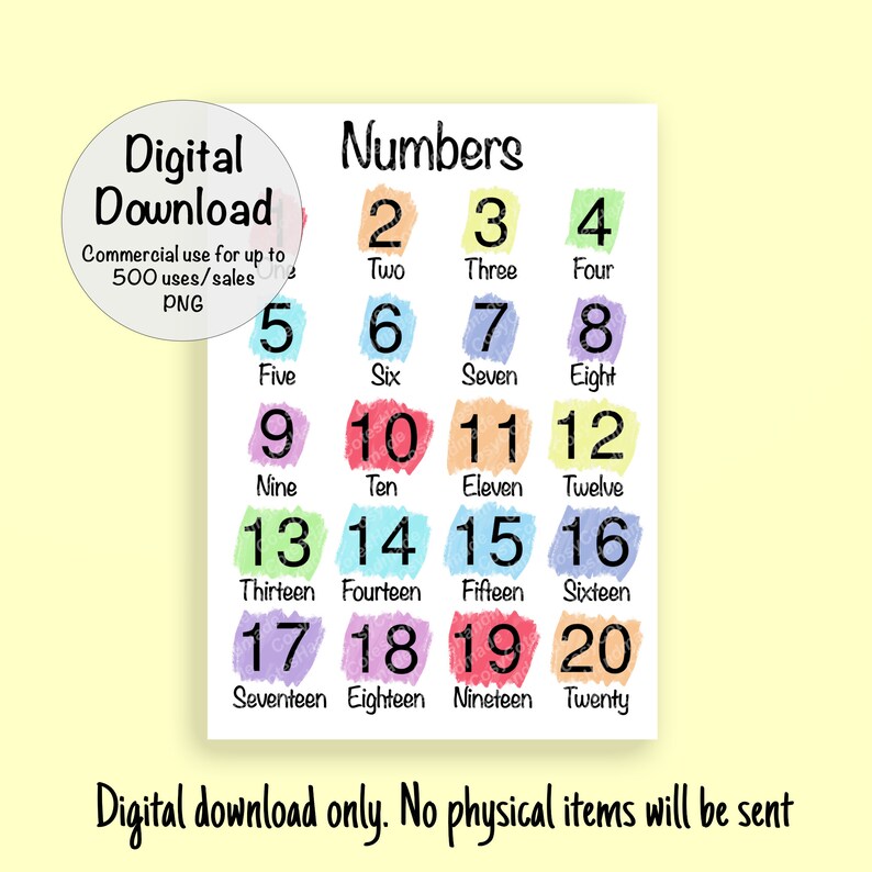 Digital Rainbow Numbers PNG Files With Commercial Use Licence ...