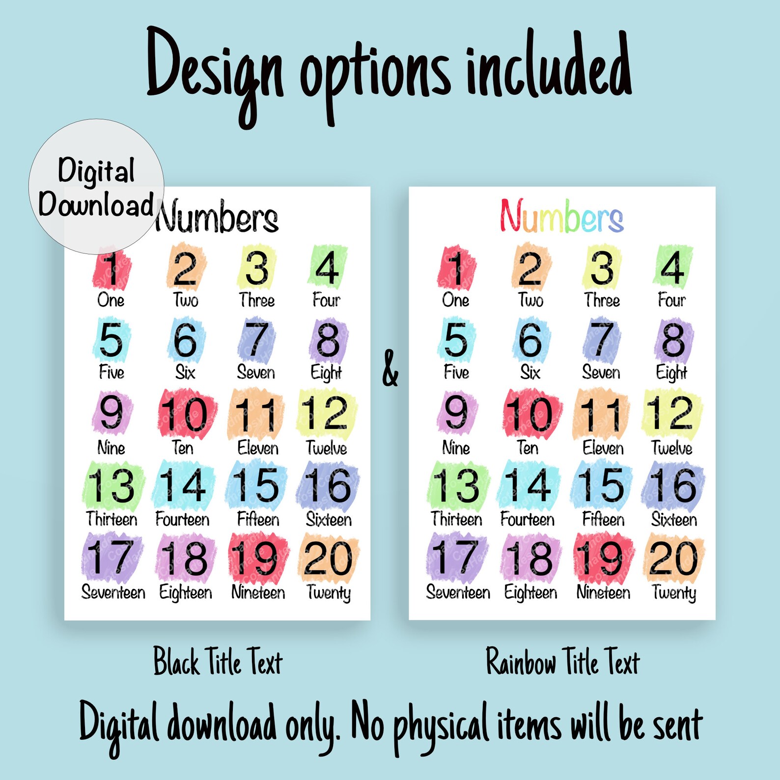 Digital Rainbow Numbers PNG Files With Commercial Use Licence ...