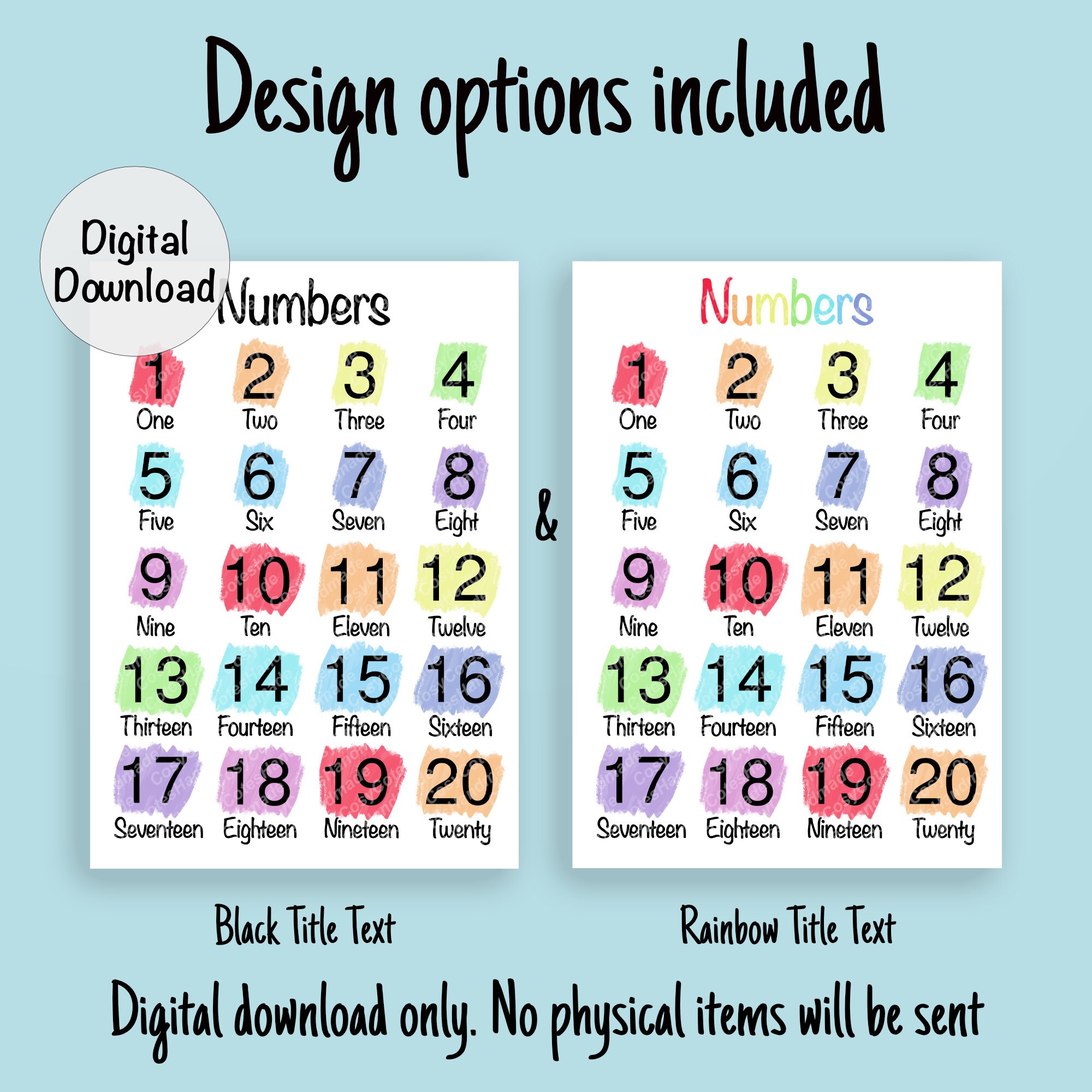 Digital Rainbow Numbers PNG Files With Commercial Use Licence ...
