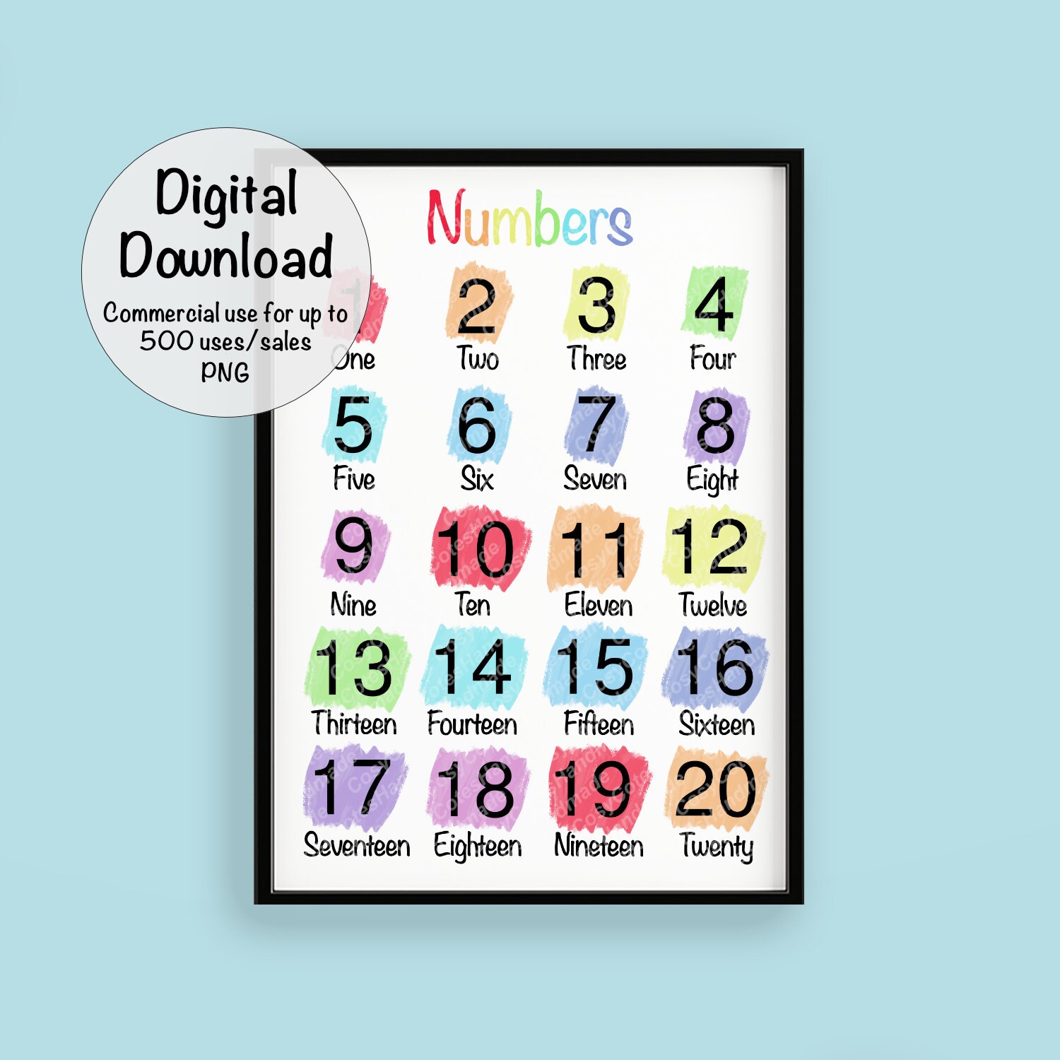 Digital Rainbow Numbers PNG Files With Commercial Use Licence ...