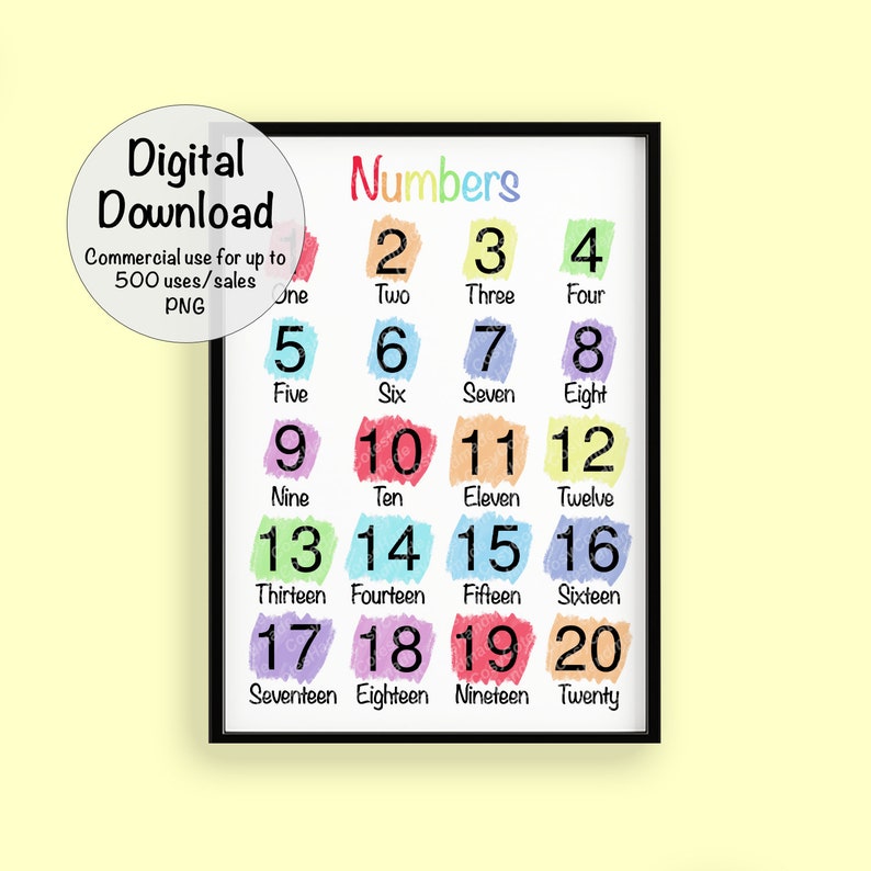 Digital Rainbow Numbers PNG Files With Commercial Use Licence ...