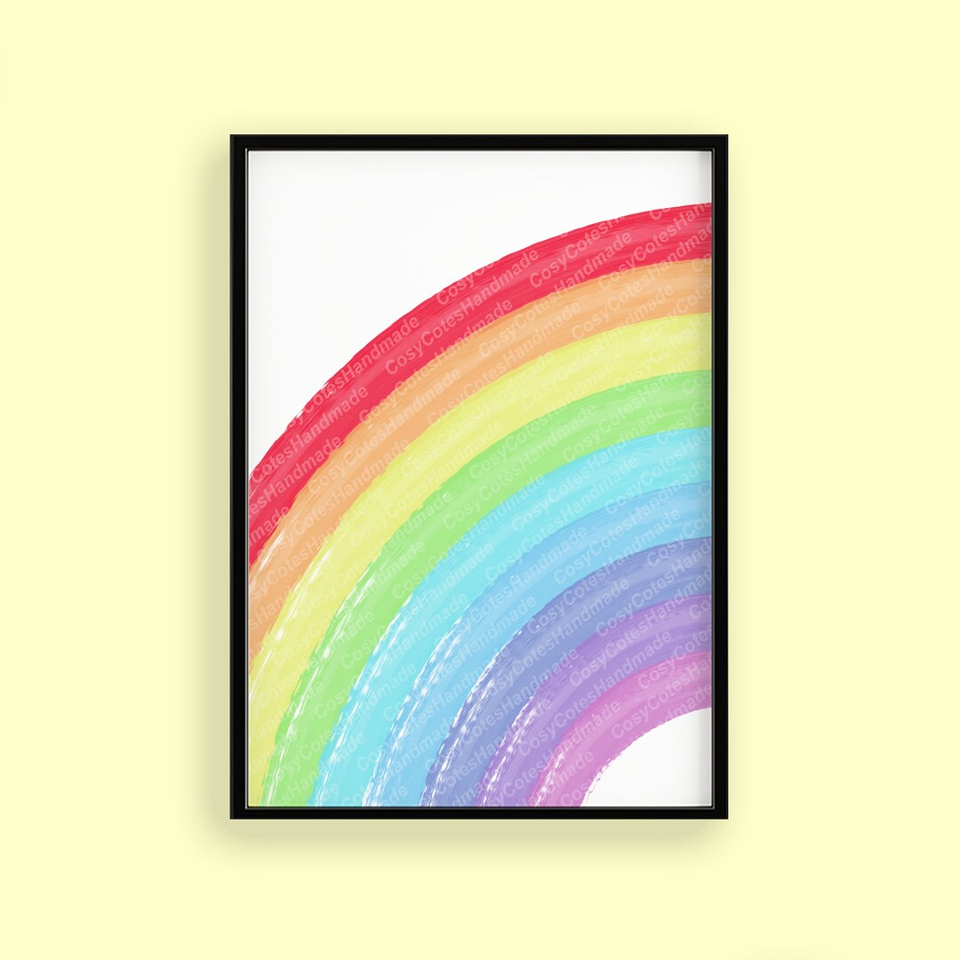 Printed Pastel Rainbow Wall Art Print, Rainbow Baby Gift, Colourful ...