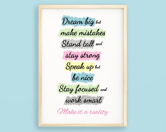 Printed Pastel Shapes Poster, Educational Wall Art Print, Colourful ...