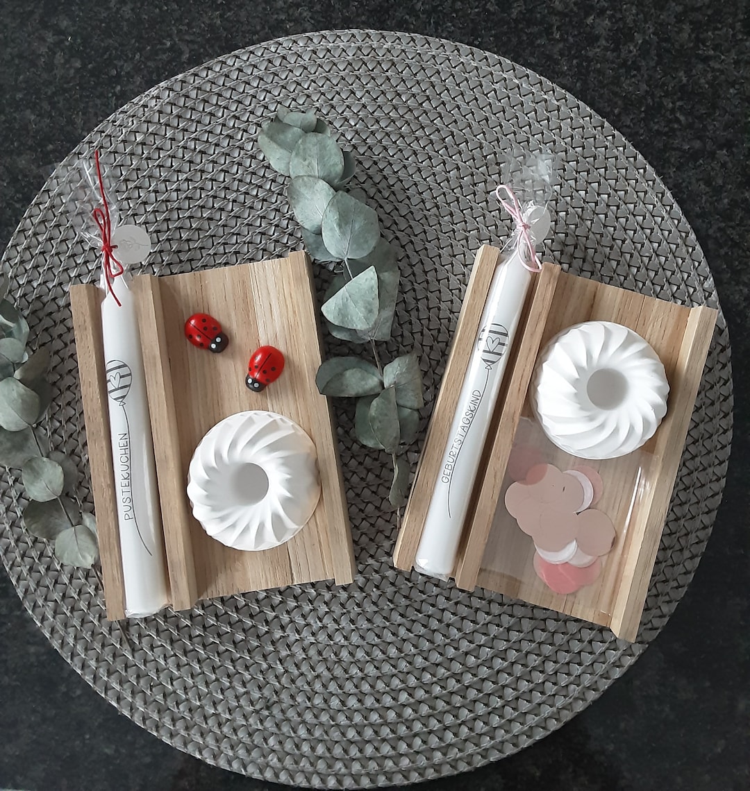 Birthday Cake Gift Set Bundt Cake With Candle and Lettering Birthday ...