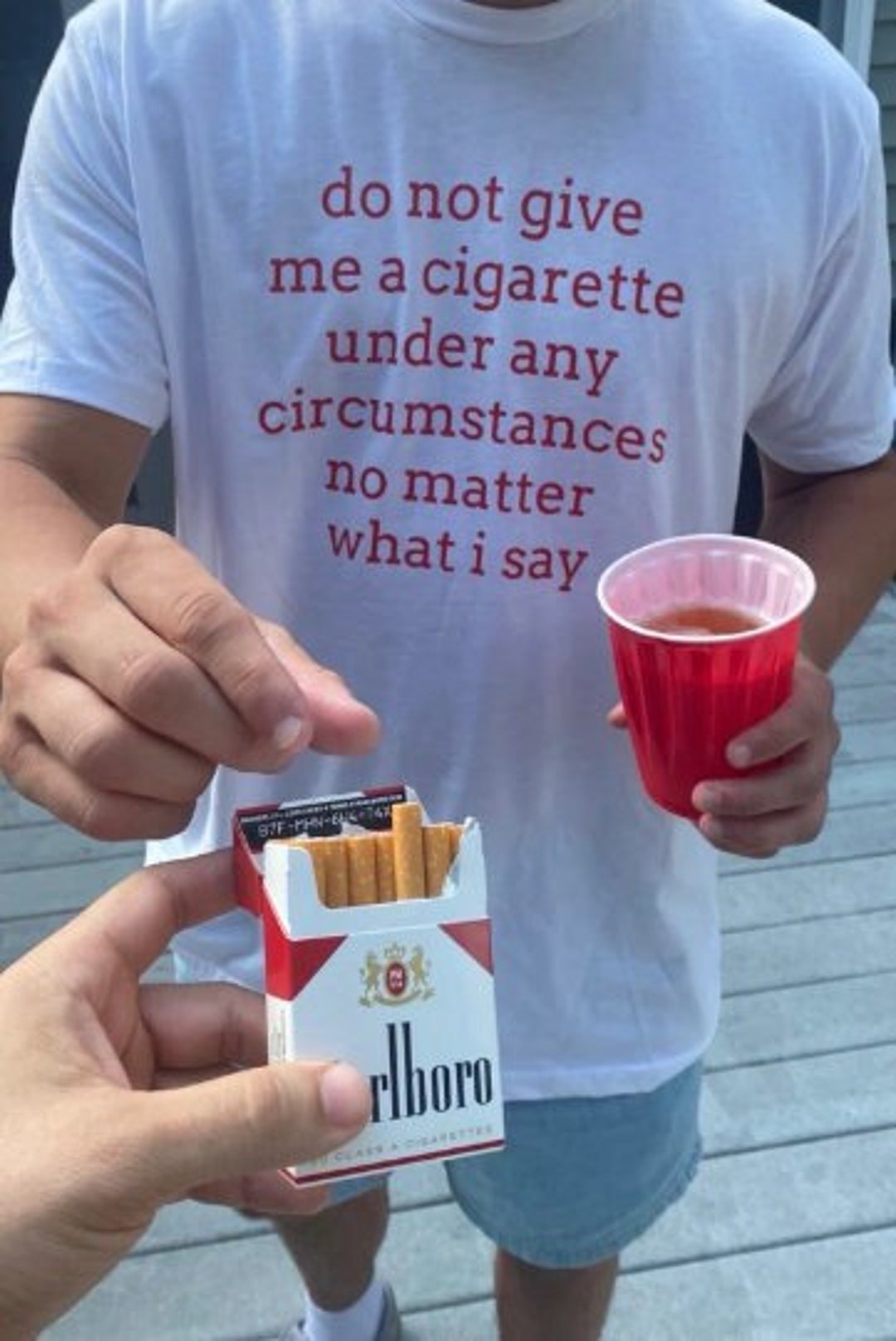 Do Not Give Me a Cigarette No Matter What I Say Cursed T-shirt Twitter ...