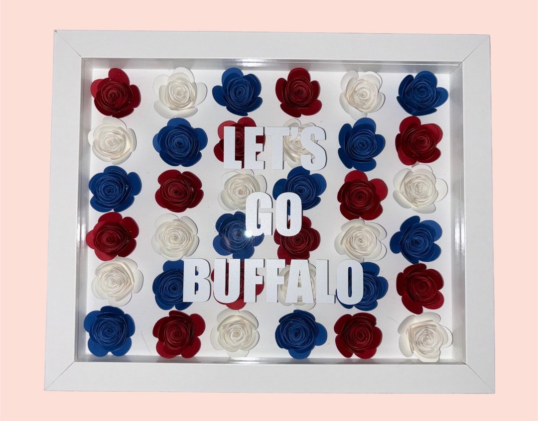 Lets Go Buffalo Flower Shadow Box - Etsy