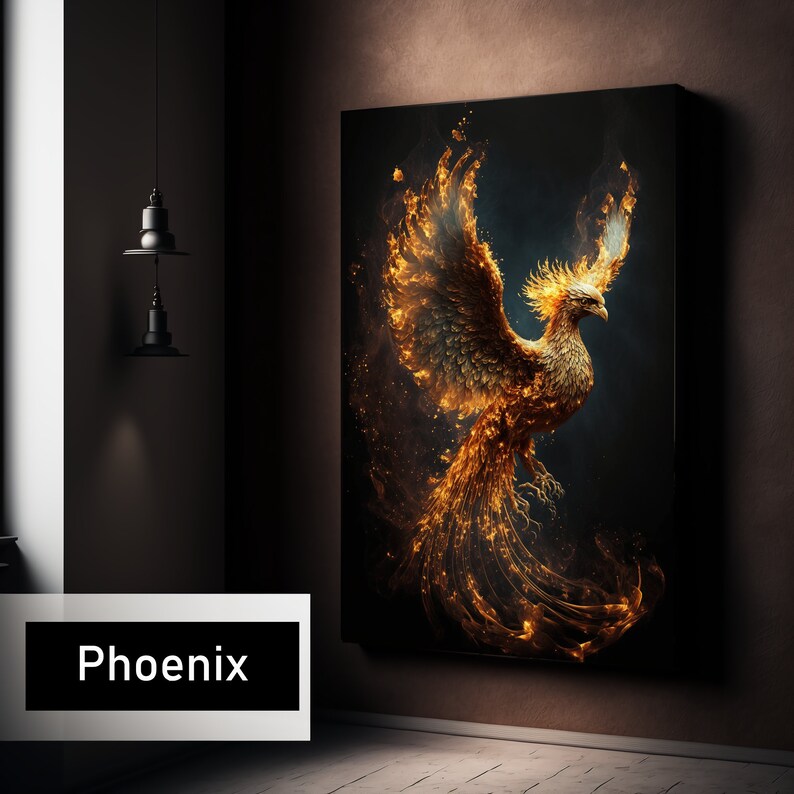 Phoenix Digital Download Animal Decor Wall Art Dragon Print - Etsy