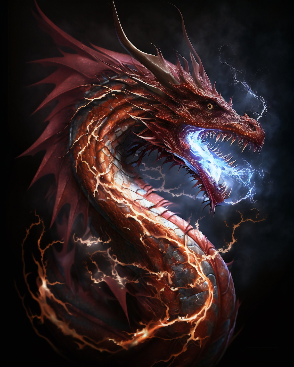 Dragon Digital Download Animal Decor Wall Art Dragon Print Animal ...