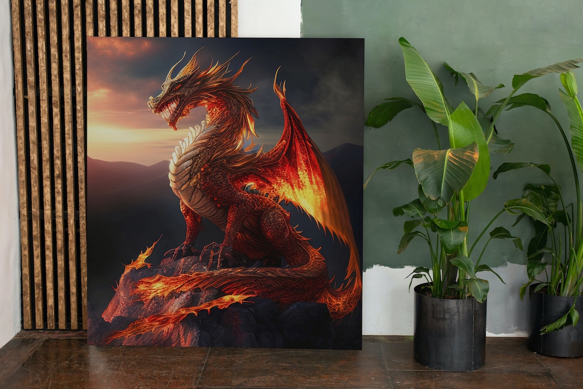 Dragon Digital Download Animal Decor Wall Art Dragon Print Animal ...