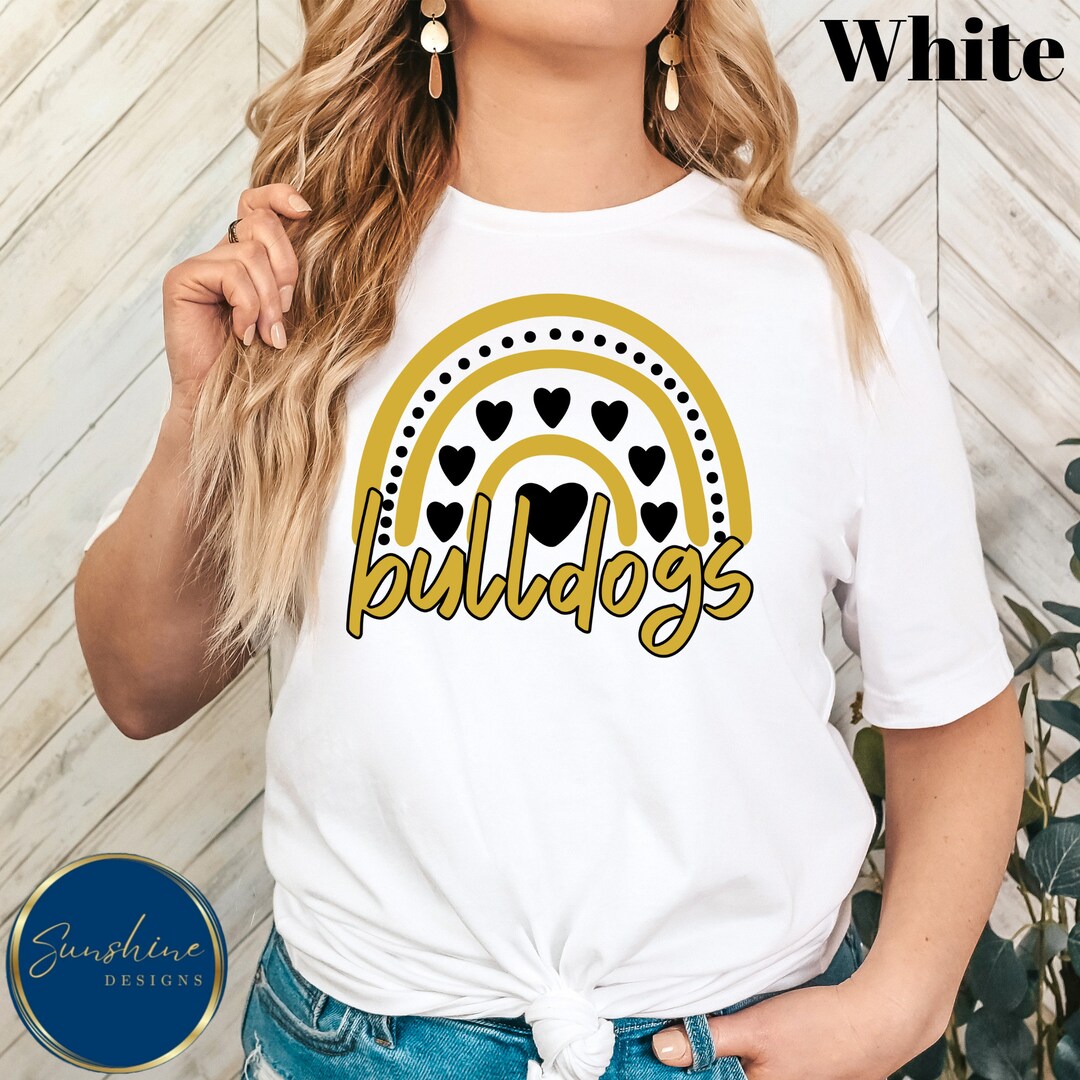 Rainbow Bulldogs Shirt, Rainbow School Shirt, Cute Bulldog School Shirt ...