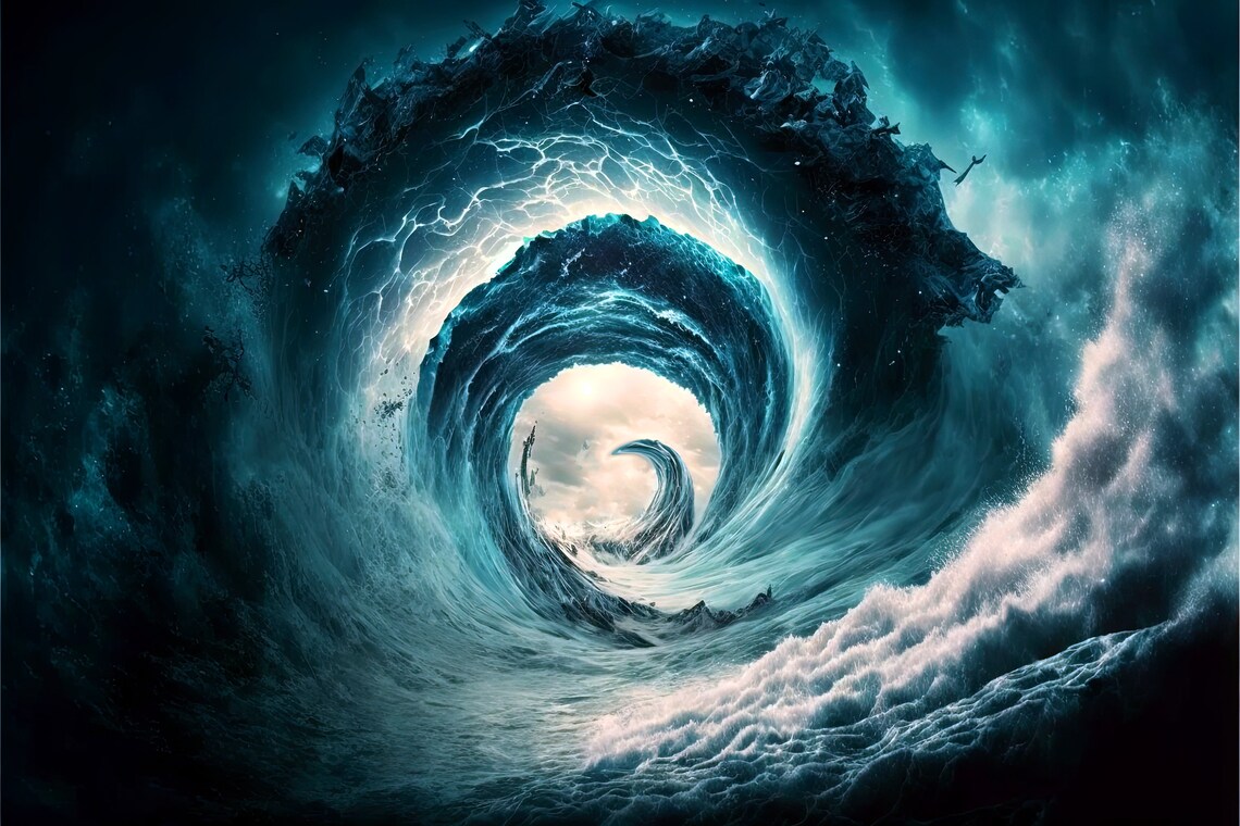 Massive Whirlpool Wave, Downloadable Printable File - Etsy