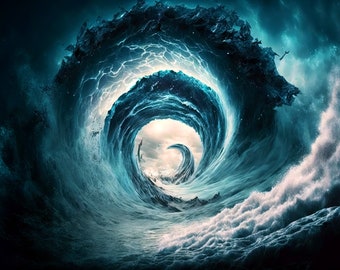 Massive Whirlpool Wave, Downloadable Printable File - Etsy