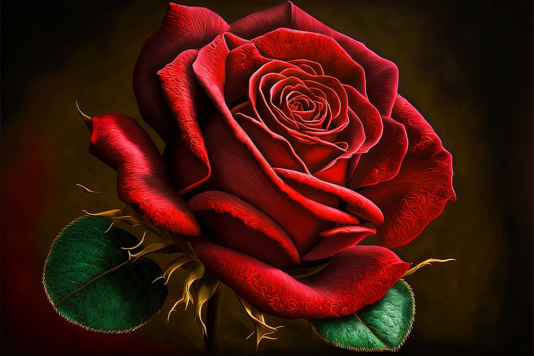 Rose Art Downloadable Print File, Generative AI - Etsy