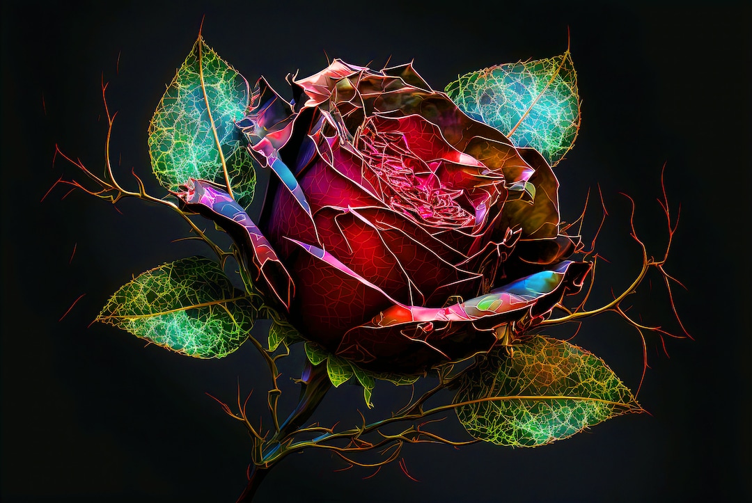 Rose Art Downloadable Print File, Generative AI - Etsy