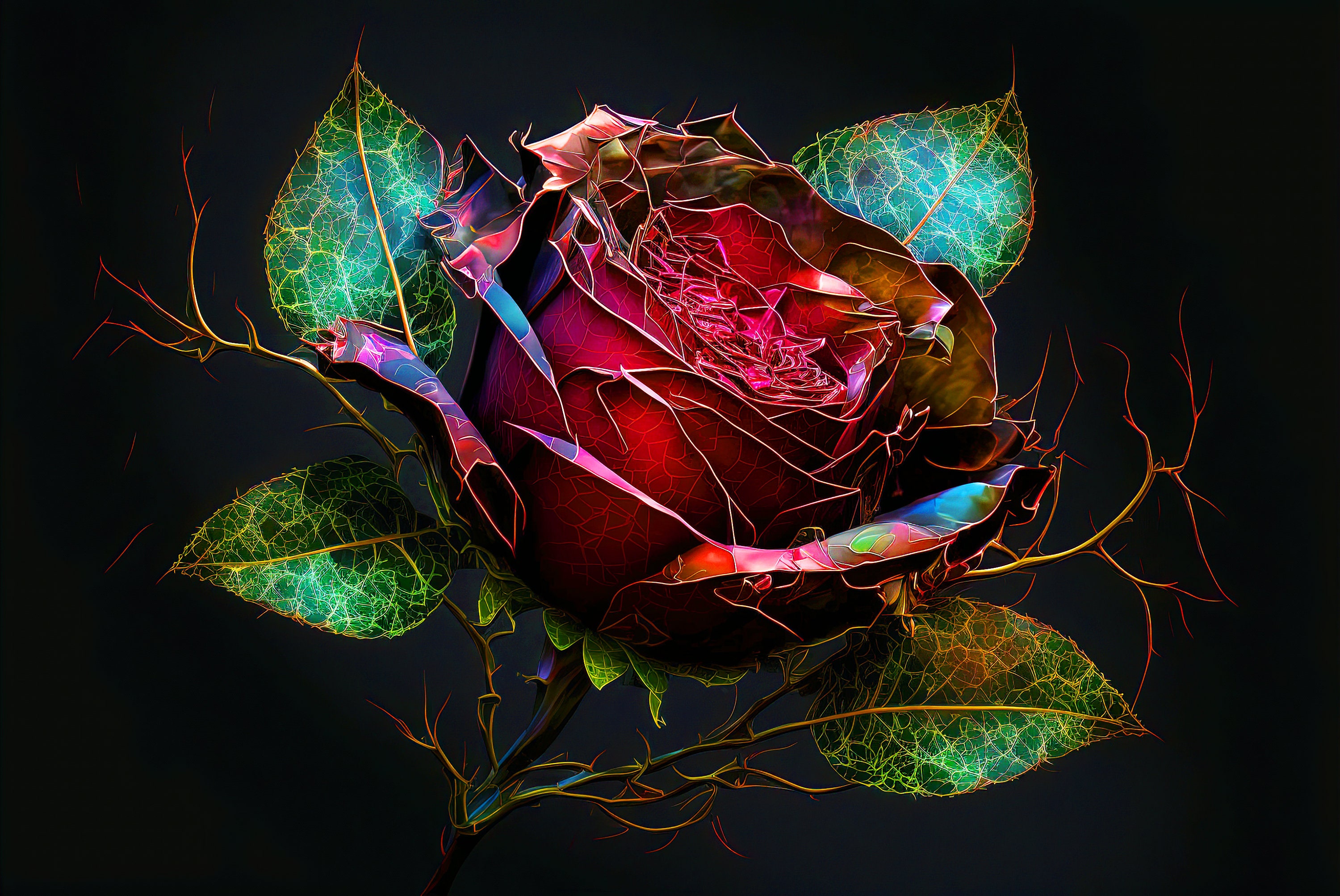 Rose Art Downloadable Print File, Generative AI - Etsy