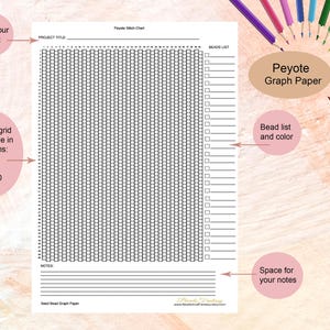 Peyote Stitch Printable Bead Graph Paper for Seed Bead Patterns, A4 ...