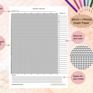 Brick Stitch With Fringe Printable Graph Paper Template for Bead ...