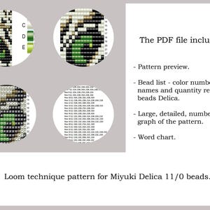 Tiger Eyes Loom Bead Pattern, Bead Loom Bracelet Pattern, Miyuki Beaded ...
