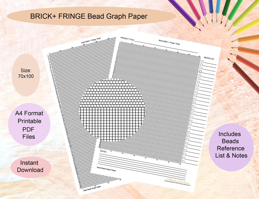 Brick Stitch With Fringe Printable Graph Paper Template for Bead ...