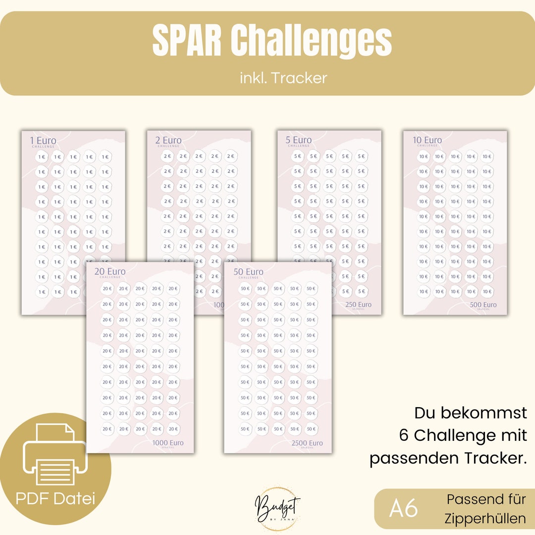 PDF Savings Challenge Set 1, 2, 5, 10, 20 and 50 Euros With Matching ...