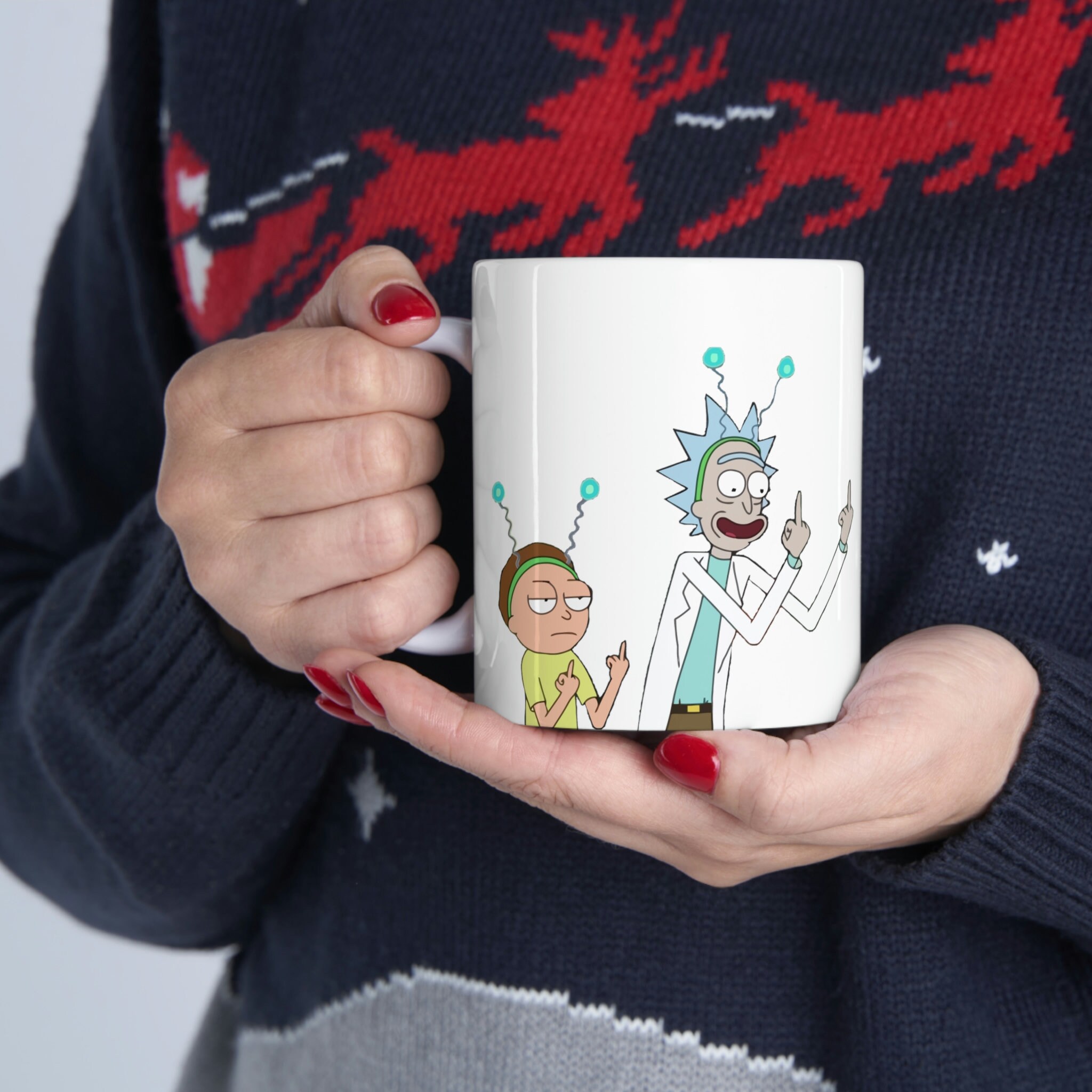 Meme Mug - Rick And Rickandmorty, Peace Among Worlds