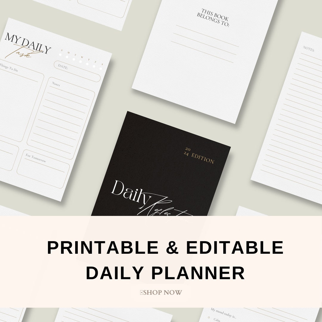 PRINTABLE DAILY Planner,printable Productivity Day Planner for Work ...
