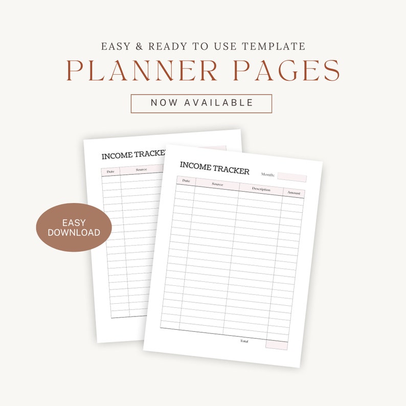 Income Tracker, Spending Tracker, Expense Log, Purchase Log, Budget ...