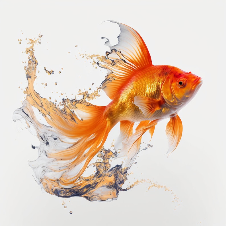 Goldfish Art Printable - Etsy