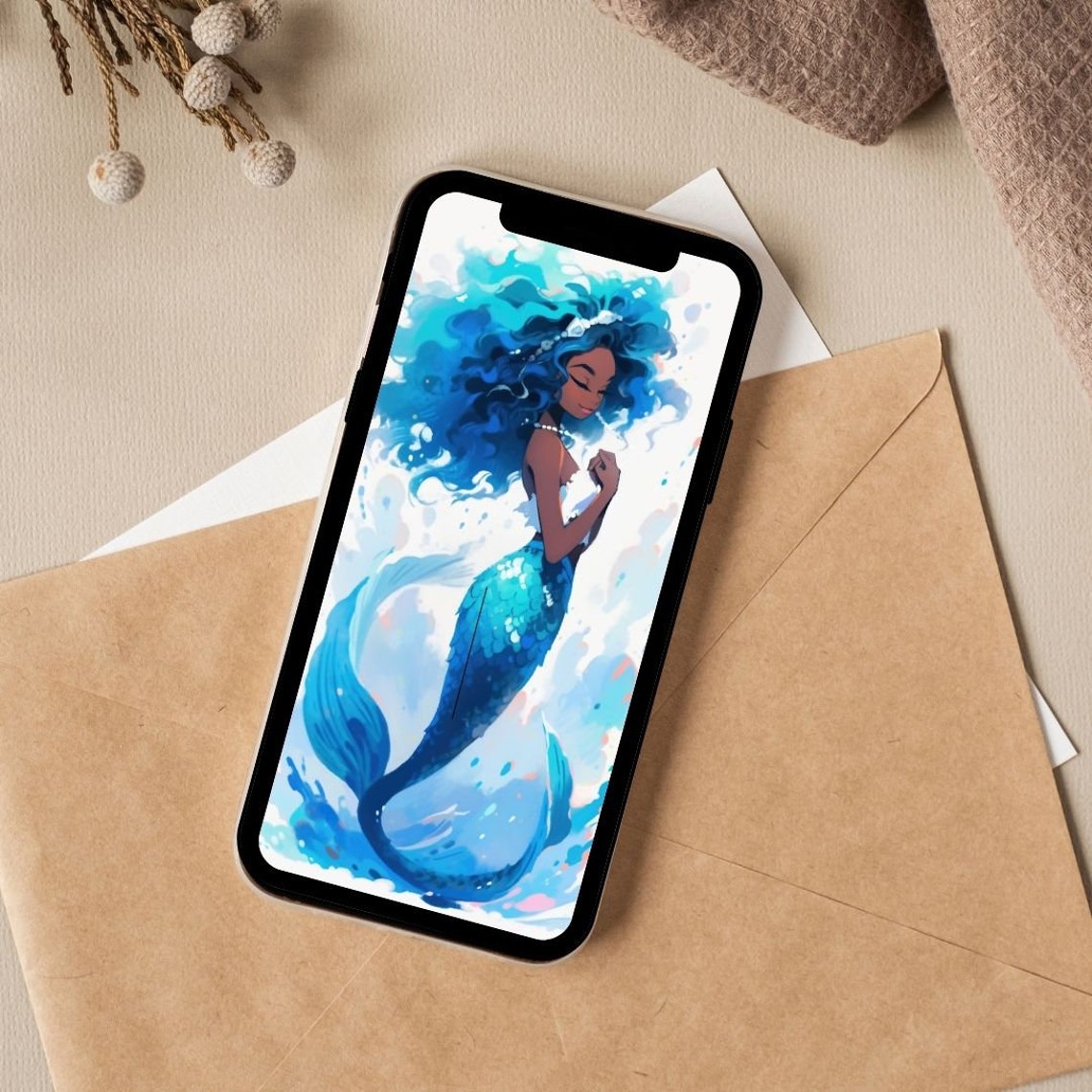 Mermaid Phone Wallpaper Digital Download High Resolution iPhone ...