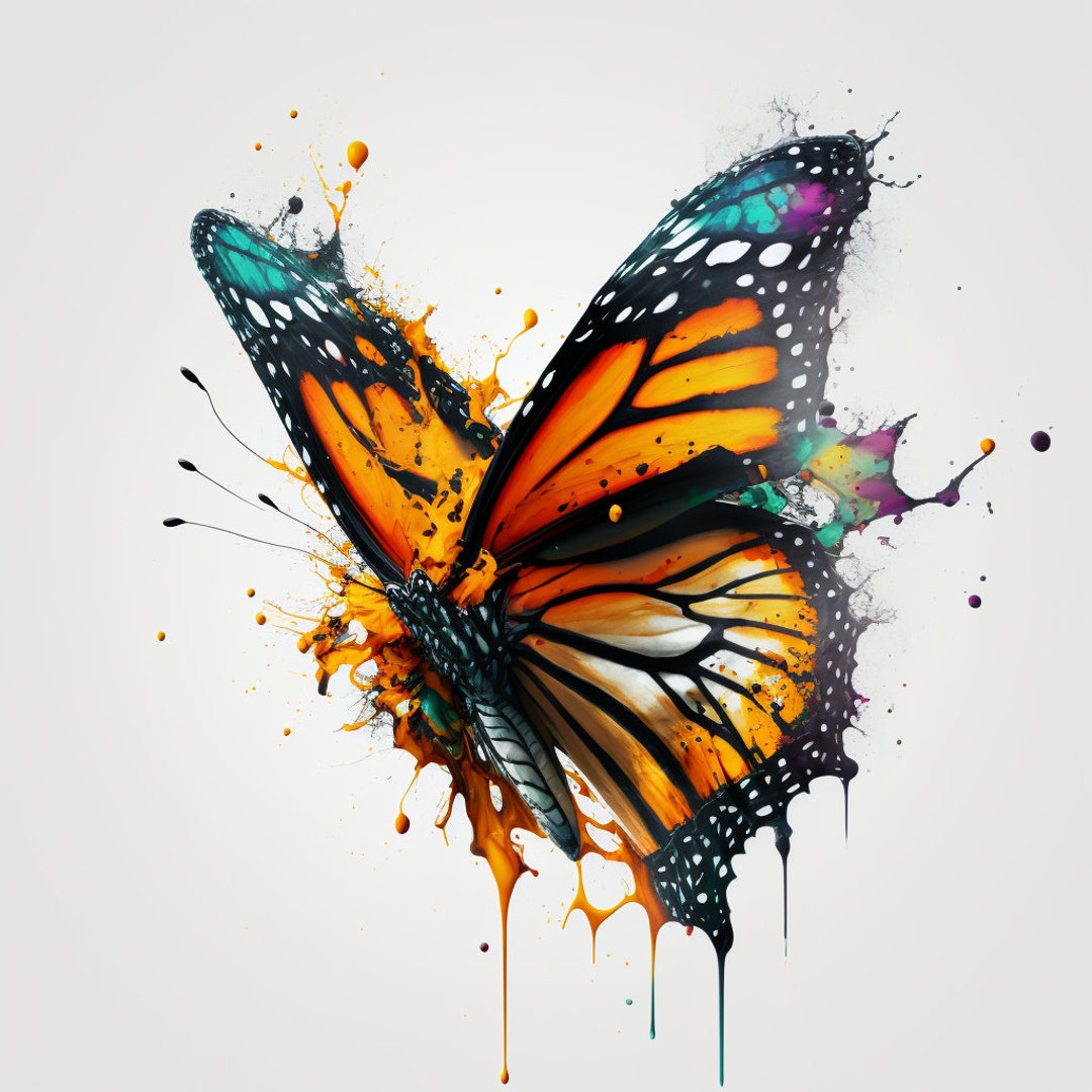 Rainbow Butterfly Art Printable - Etsy