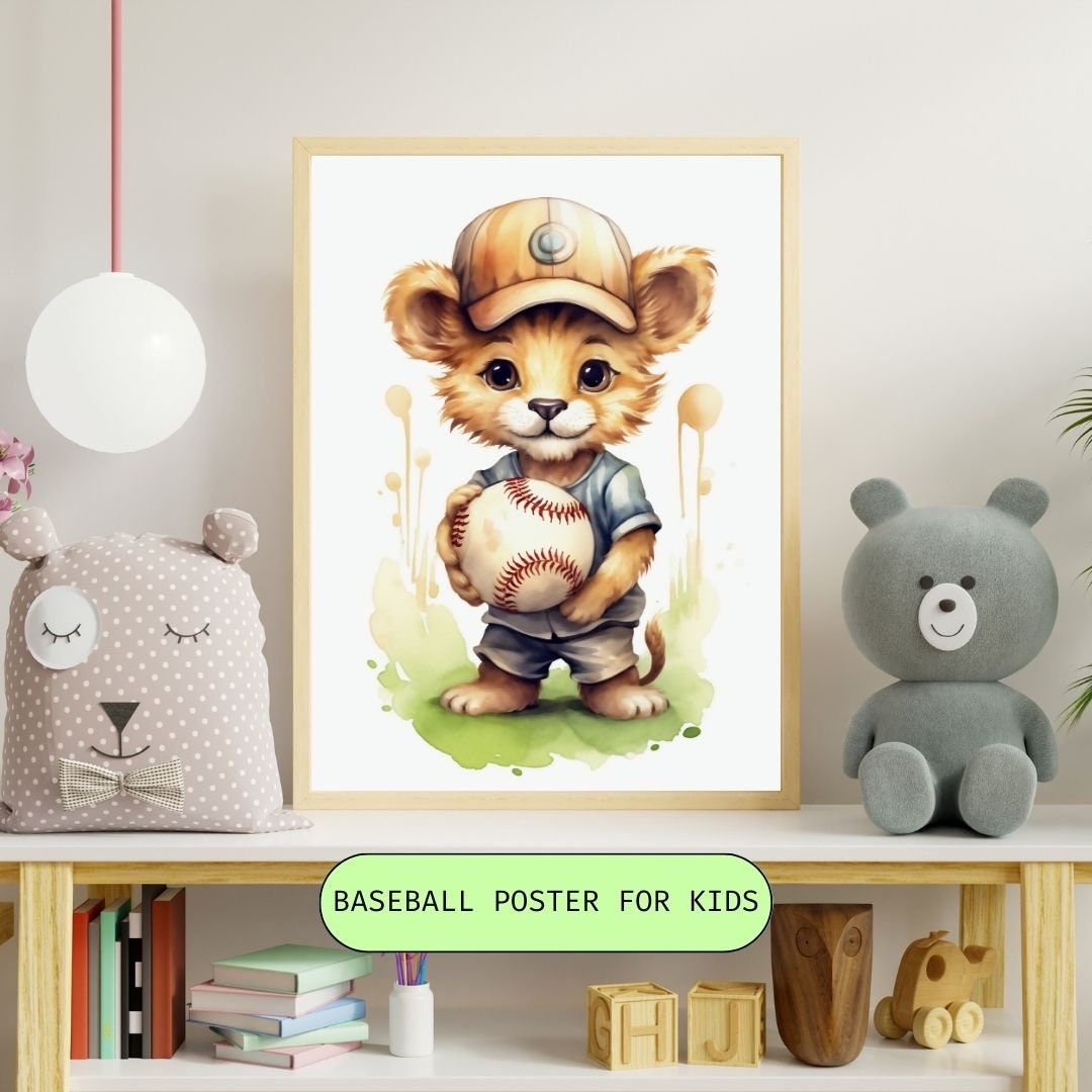 Baseball Nursery Decor - Baby Boy Sports Nursery - Animal Sports ...