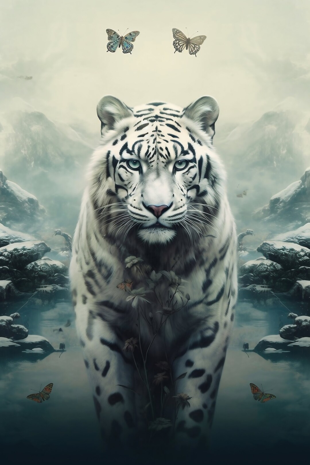 Digital Art for Wall Art and Journal Covers - Butterfly Tiger ...