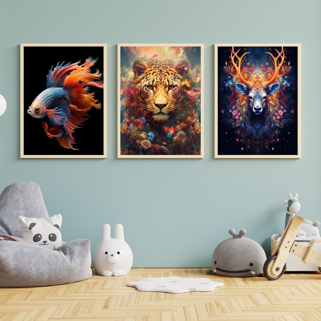 Digital Art for Wall Art and Journal Covers Butterfly Leopard Printable ...