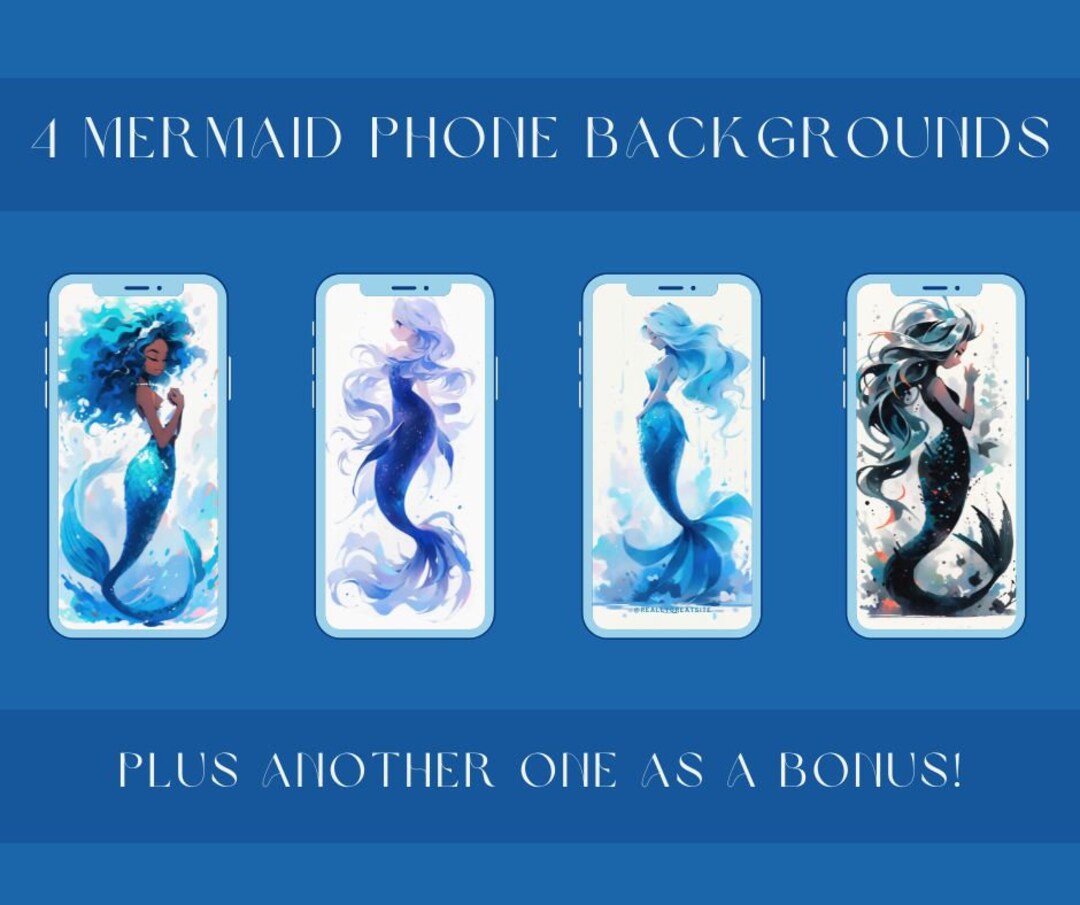 Mermaid Phone Wallpaper Digital Download High Resolution iPhone ...