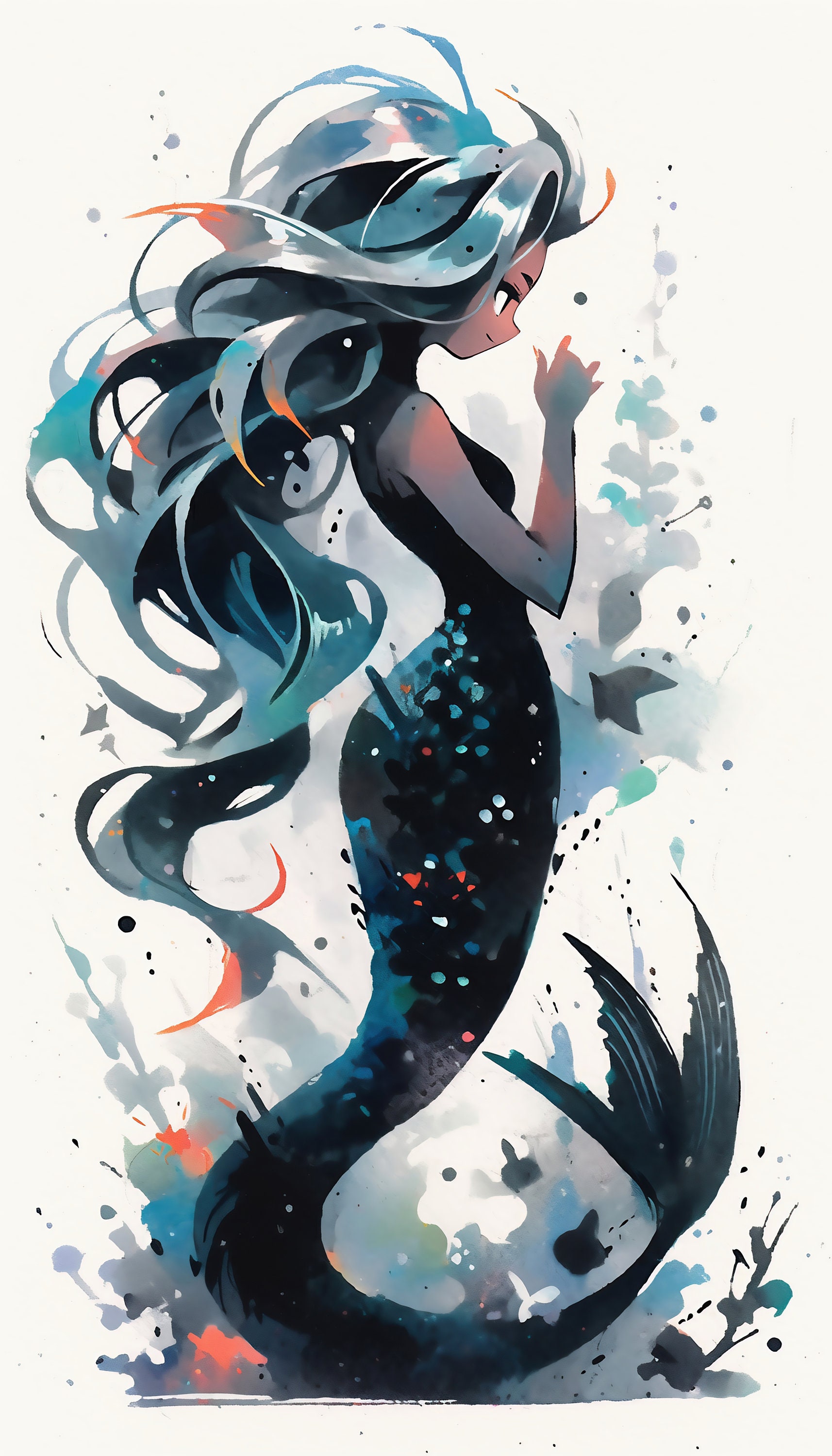 Mermaid Phone Wallpaper Digital Download High Resolution iPhone ...