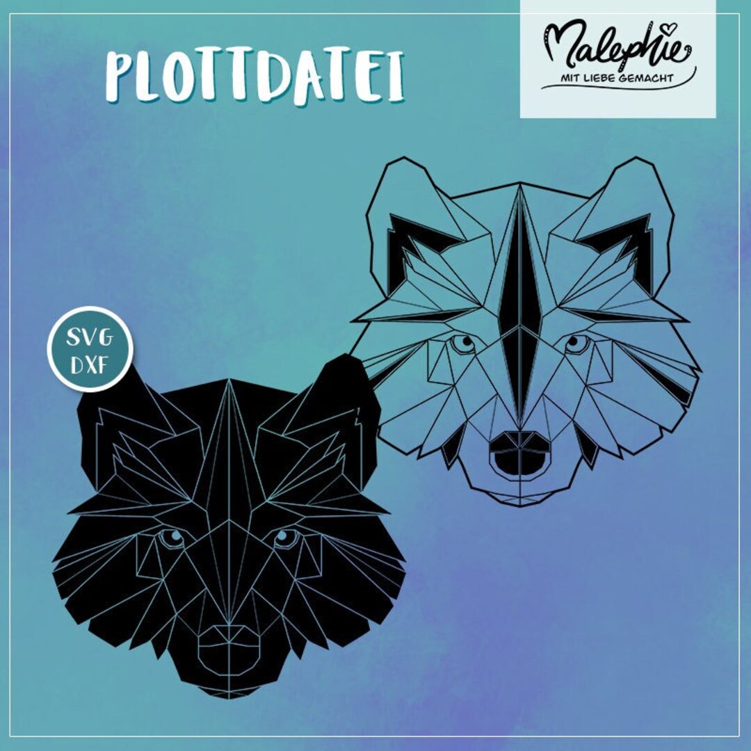 Plot File Geometric Wolf SVG DXF - Etsy