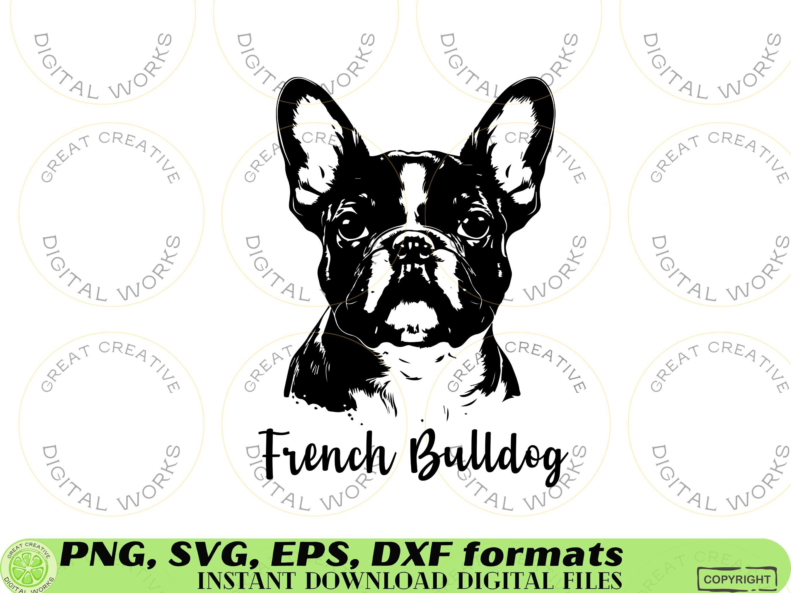 French Bulldog Head Silhouette