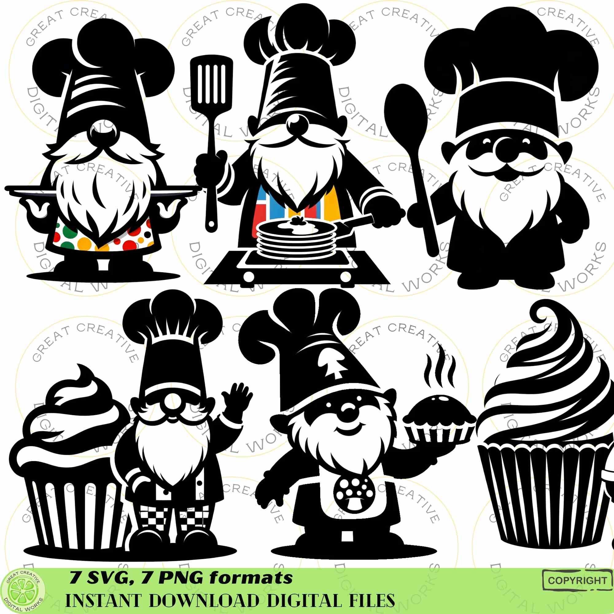 7 Chef gnome svg, gnome svg, 3d gnome svg, svg gnome, Chef gnome svg ...