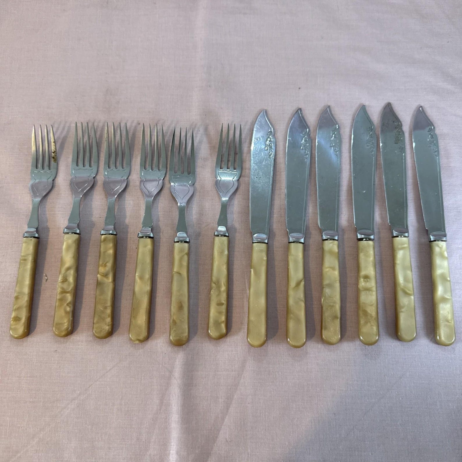 Antique Bovine Bone Fish Eaters Cutlery - Etsy