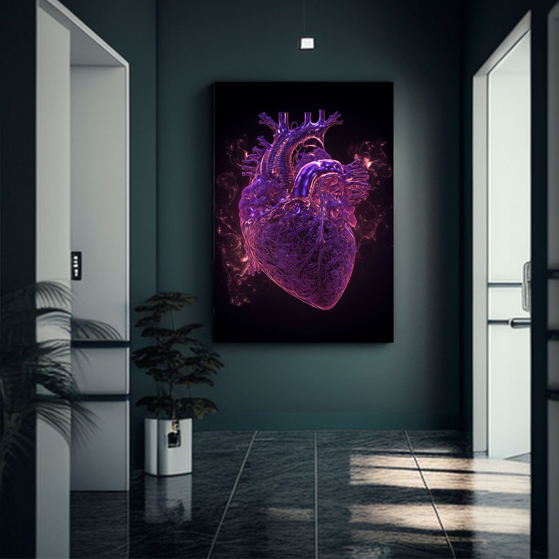 Medical Wall Art Human Heart Anatomy Poster Decor Chiropractic Art ...