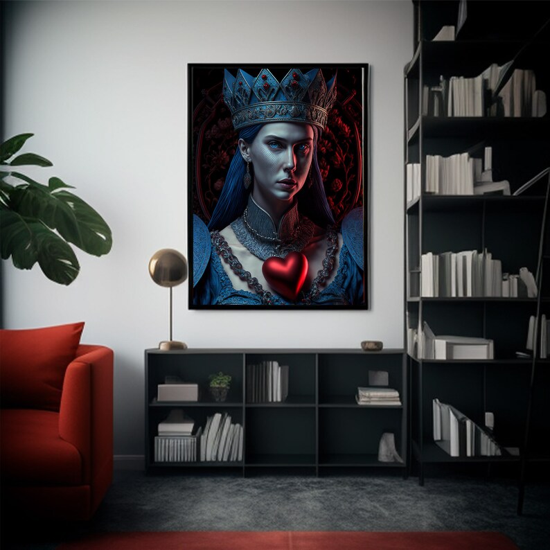 Viking Queen of Hearts Gothic Home Decor Downloadable Artwork Wall Art ...