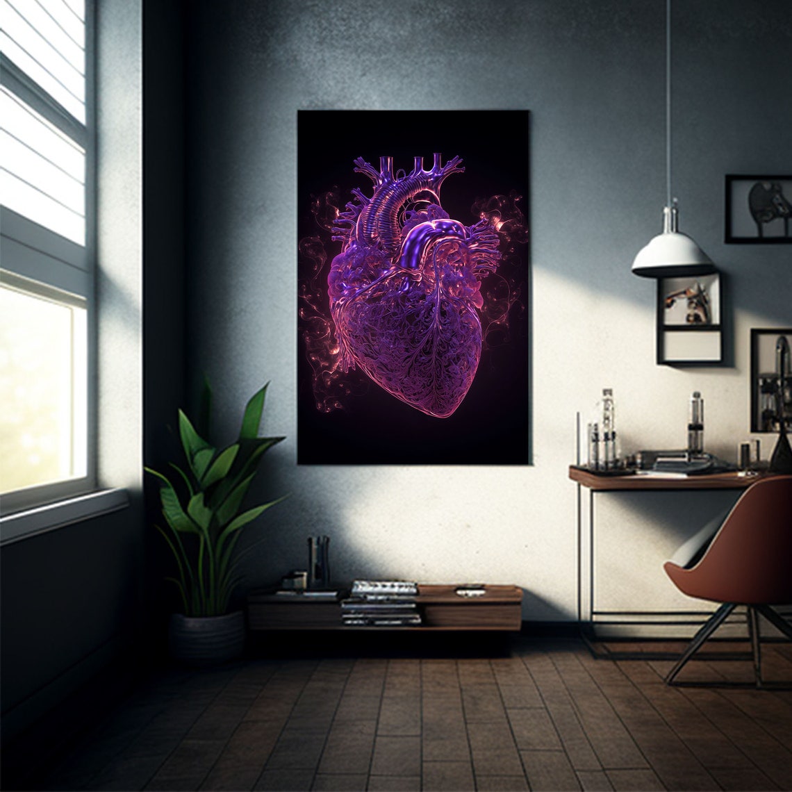 Medical Wall Art Human Heart Anatomy Poster Decor Chiropractic Art ...