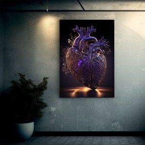 Medical Art - Human Heart Neon Colors - Anatomy Poster Gift ...