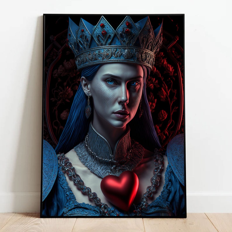 Viking Queen of Hearts Gothic Home Decor Downloadable Artwork Wall Art ...