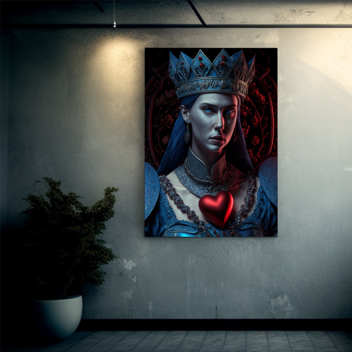 Viking Queen of Hearts Gothic Home Decor Downloadable Artwork Wall Art ...