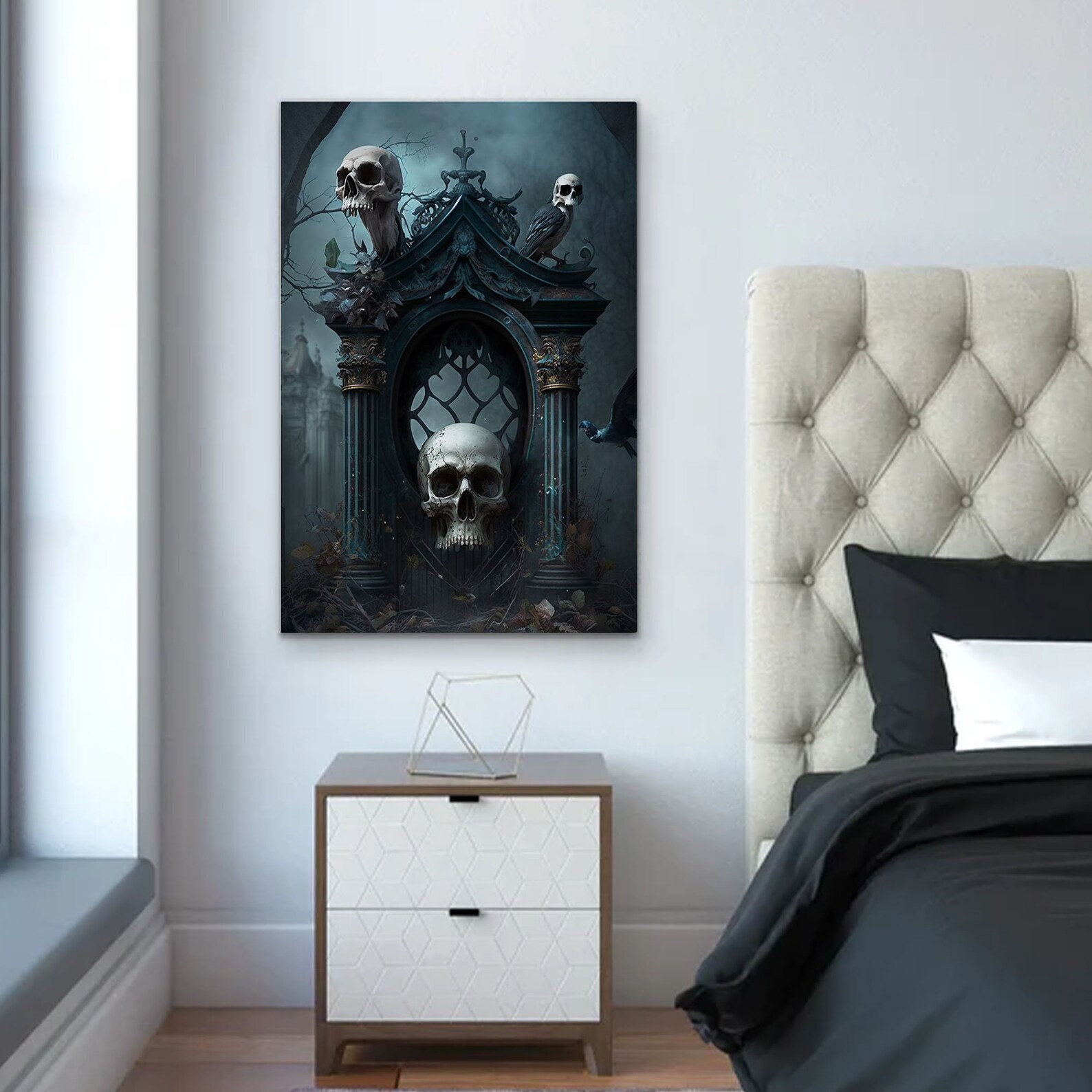 Gothic Graveyard in the Night Creepy Goth Home Decor Horror Gothic AI ...